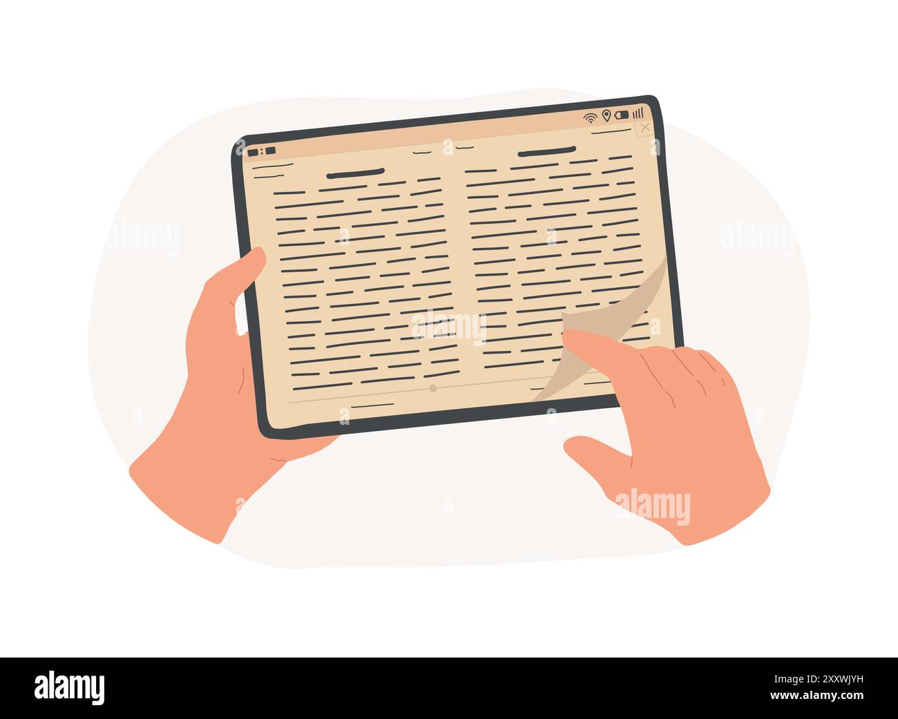 Book reading apps isolated cartoon vector illustrations Stock Vector ...