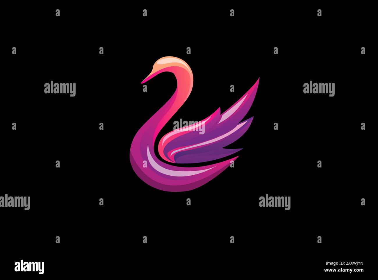 Modern Colorful Luxury Swan Goose Duck Logo Design Vector Stock Vector ...
