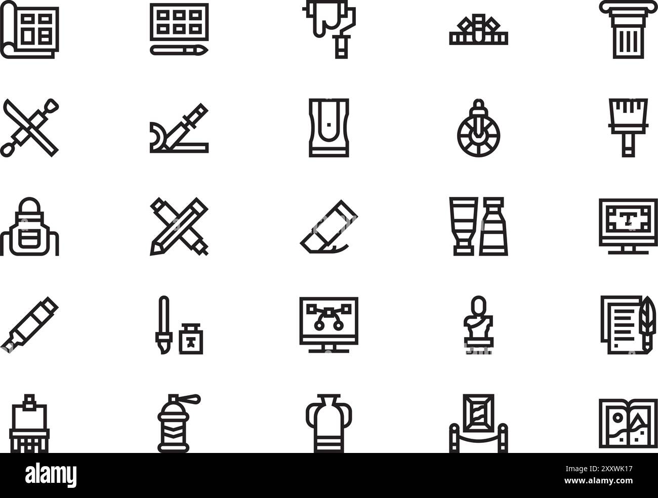 Art and design icons collection is a vector illustration with editable ...