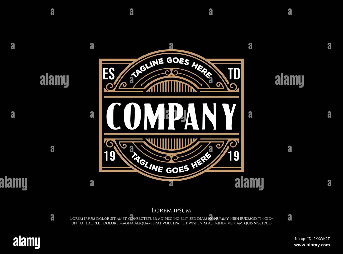 Elegant Luxury Blank Border Frame Badge Emblem Label Logo Design Vector ...