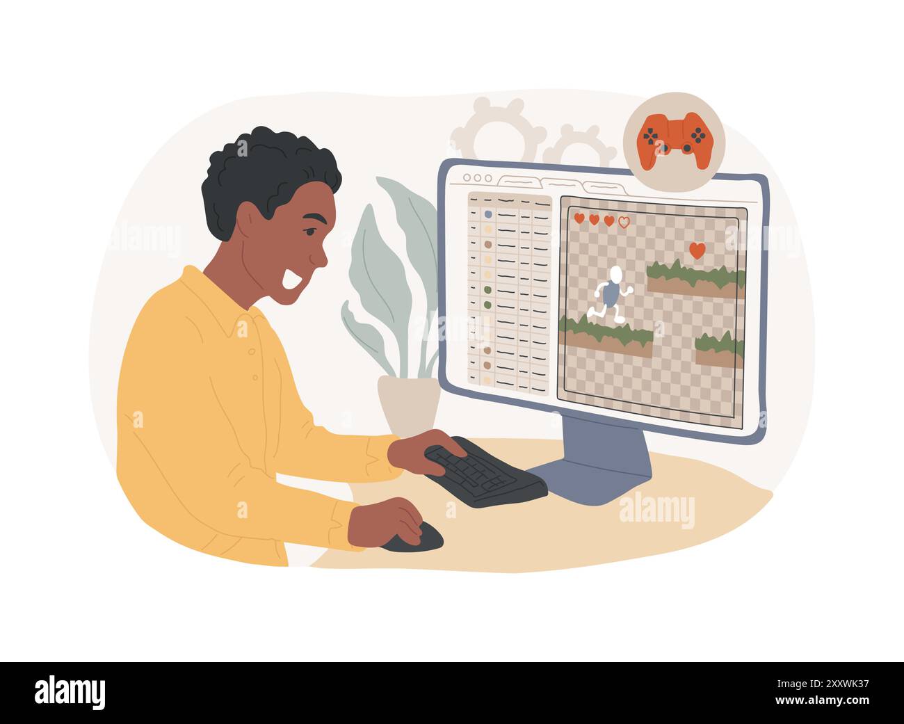 Online game creator isolated cartoon vector illustrations Stock Vector ...