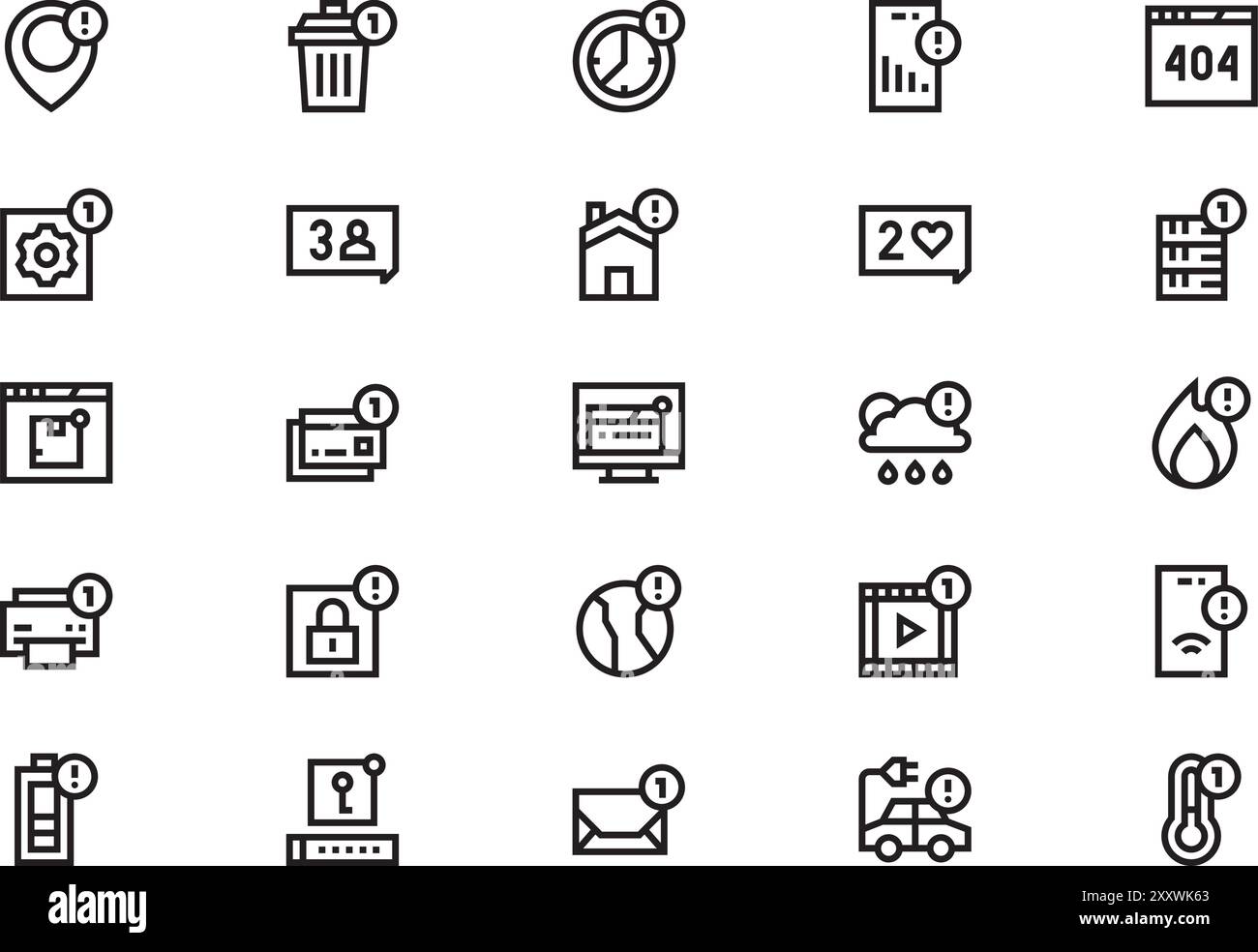 Notifications icons collection is a vector illustration with editable stroke Stock Vector Image ...