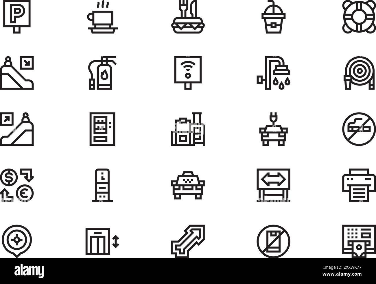 Wayfinding icons collection is a vector illustration with editable ...