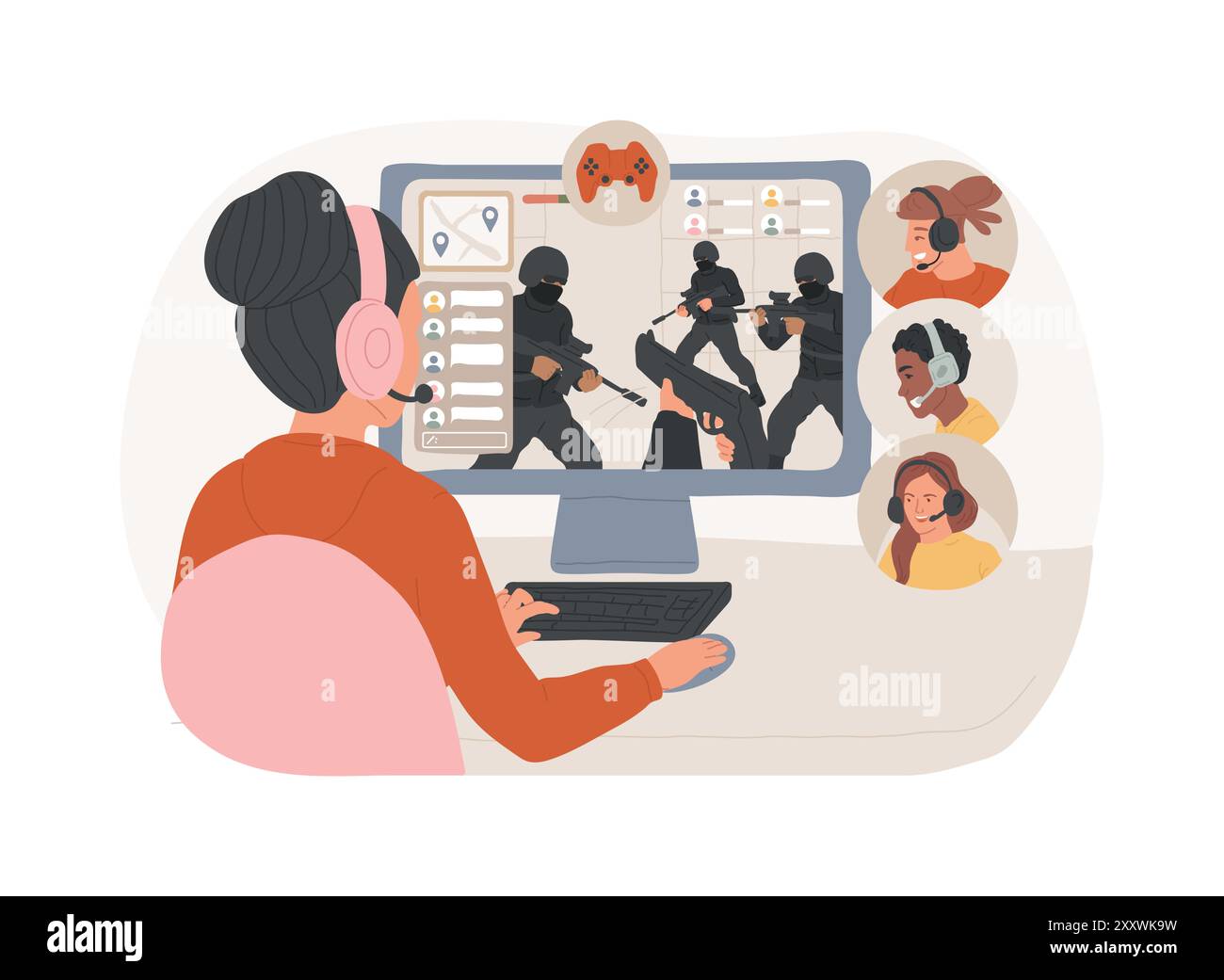 Collaborative playing isolated cartoon vector illustrations Stock ...