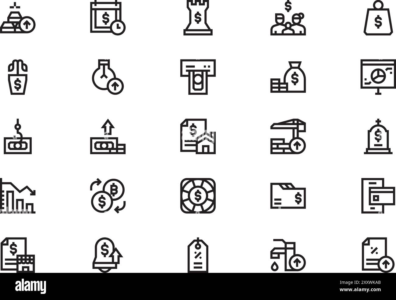 Inflation icons collection is a vector illustration with editable ...