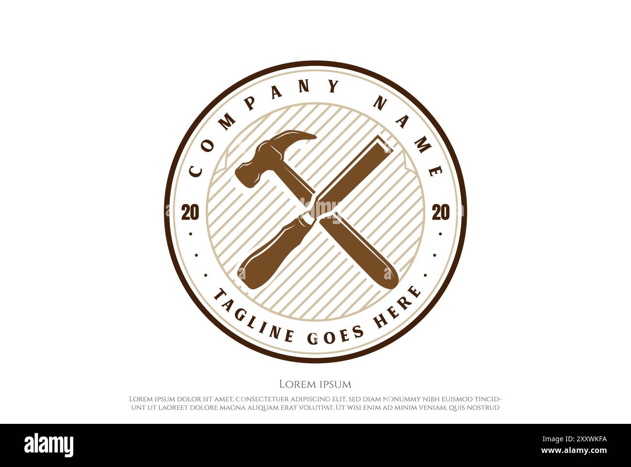 Vintage Crossed Hammer Chisel Carpentry Woodworking Logo Design Vector Stock Vector Image & Art ...