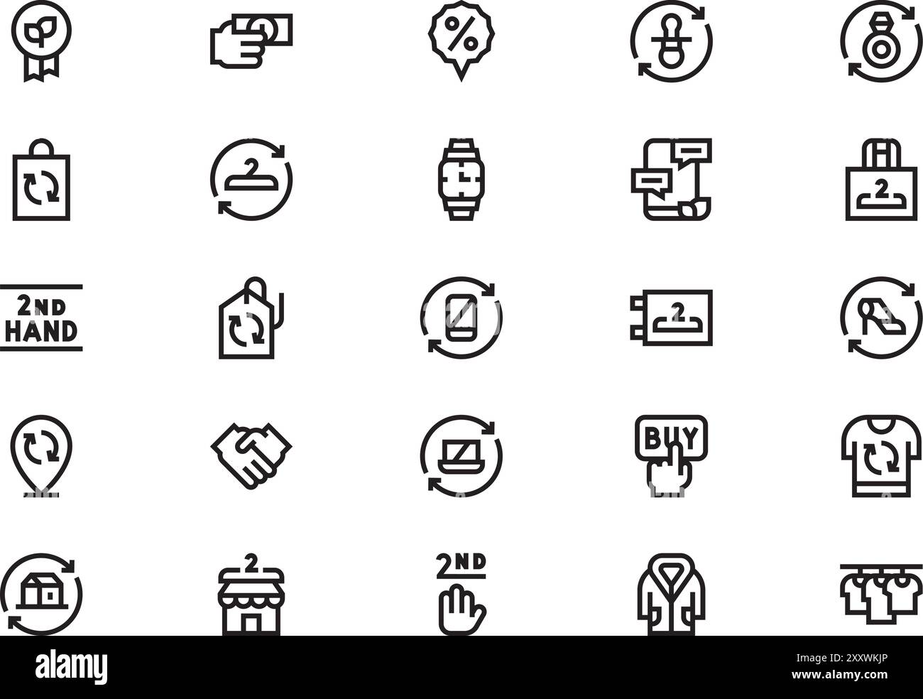 Second hand icons collection is a vector illustration with editable ...