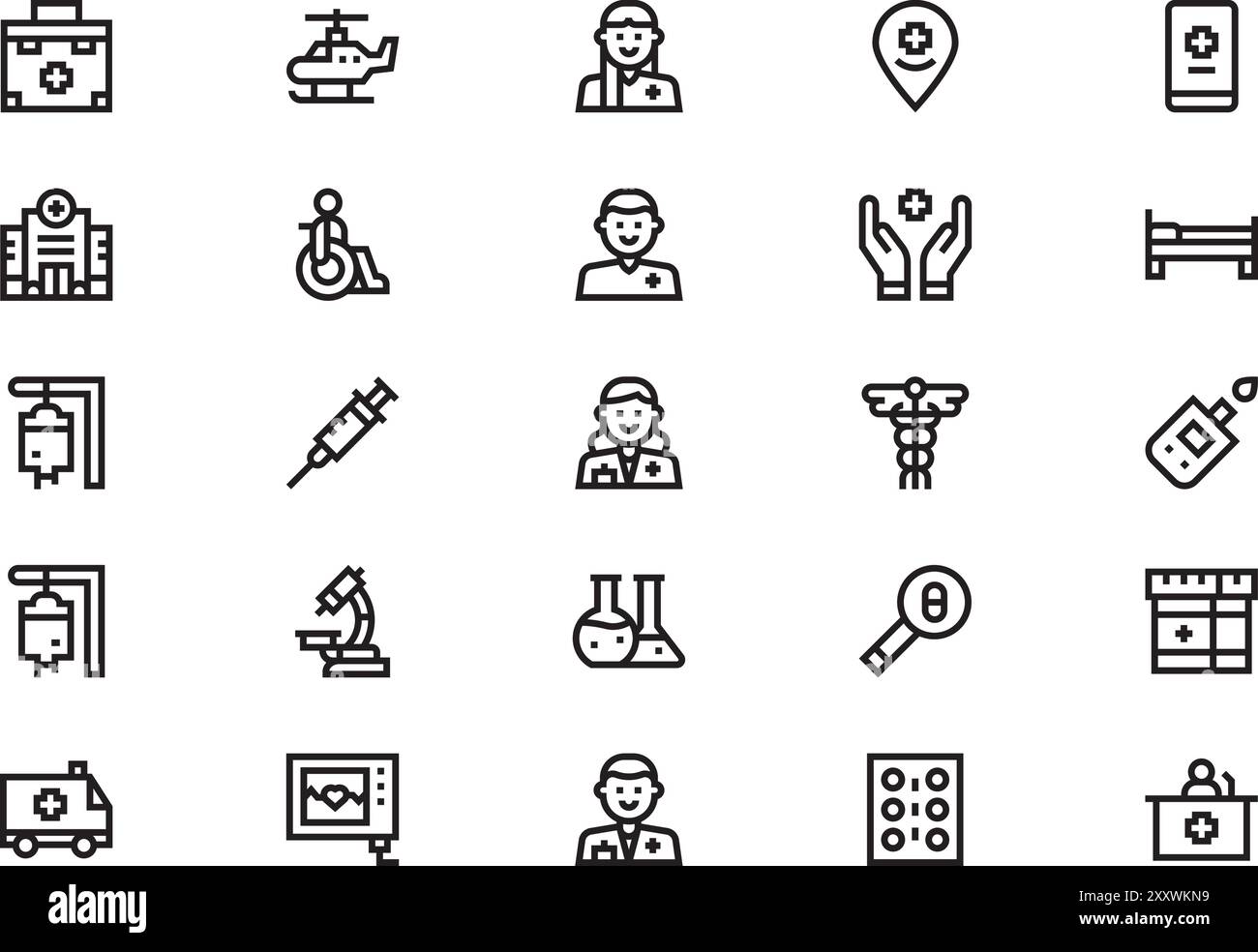 Medical services icons collection is a vector illustration with ...