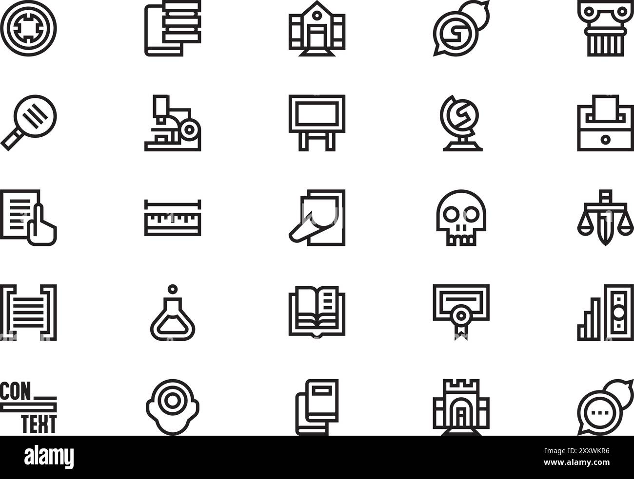 Knowledge icons collection is a vector illustration with editable ...
