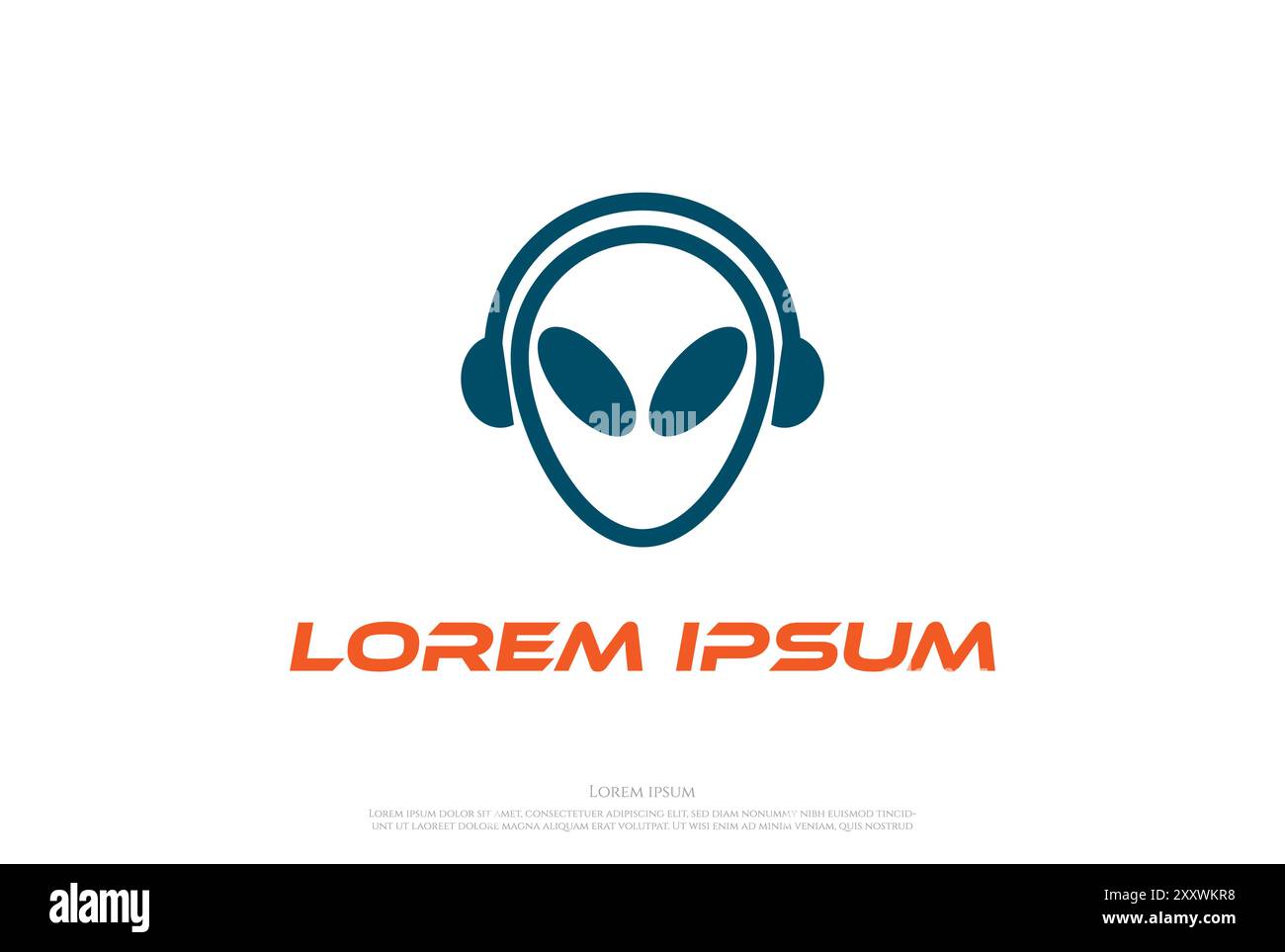 Alien Headset DJ Music Podcast Logo Design Vector Stock Vector Image ...