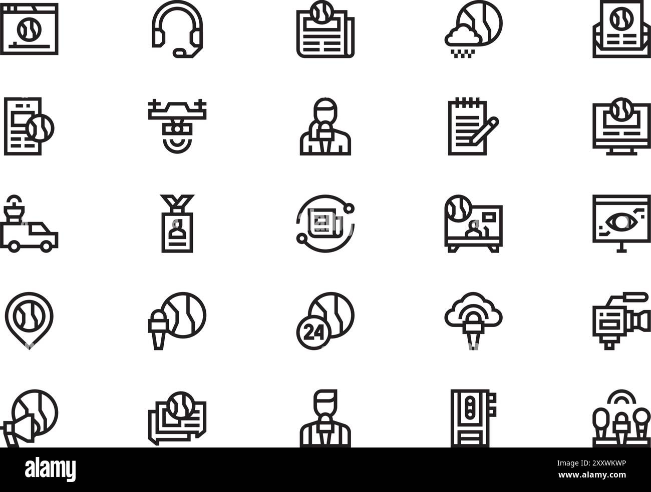 Journalism icons collection is a vector illustration with editable stroke Stock Vector Image ...