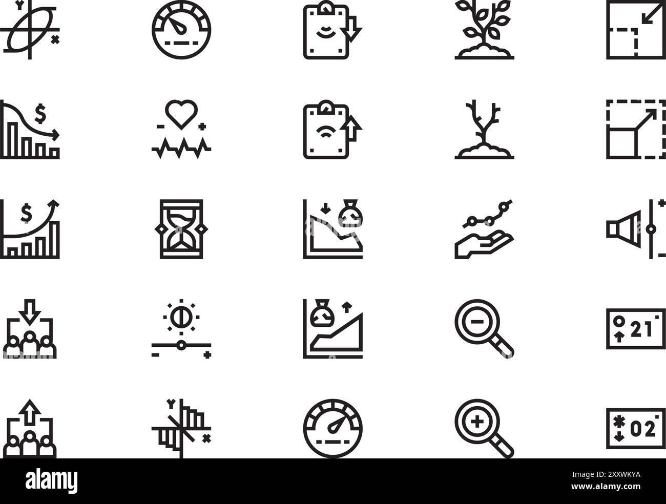 Increase and decrease icons collection is a vector illustration with editable stroke Stock ...
