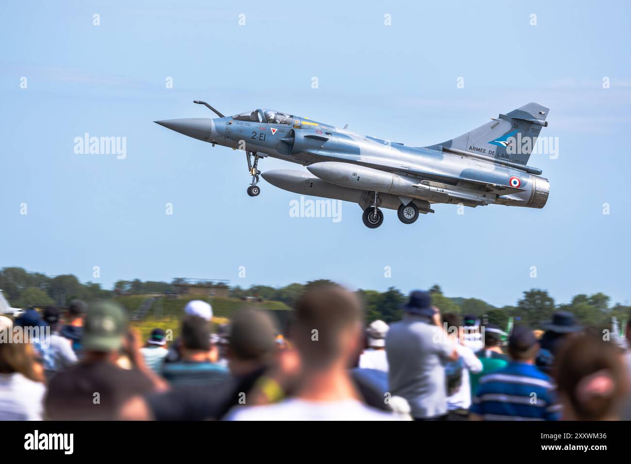French Air and Space Force - Dassault Mirage 2000-5F, arriving at RAF Fairford to perform at the ...