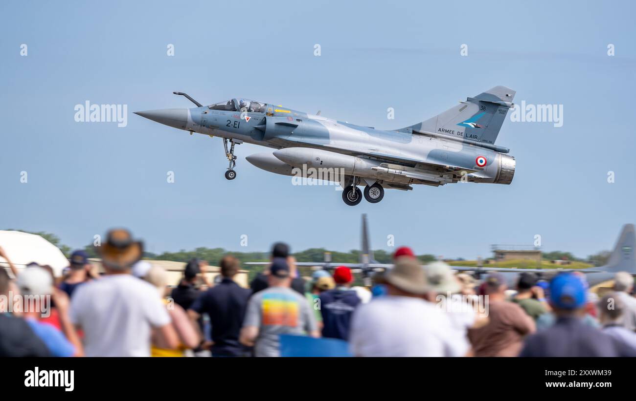 French Air and Space Force - Dassault Mirage 2000-5F, arriving at RAF Fairford to perform at the ...