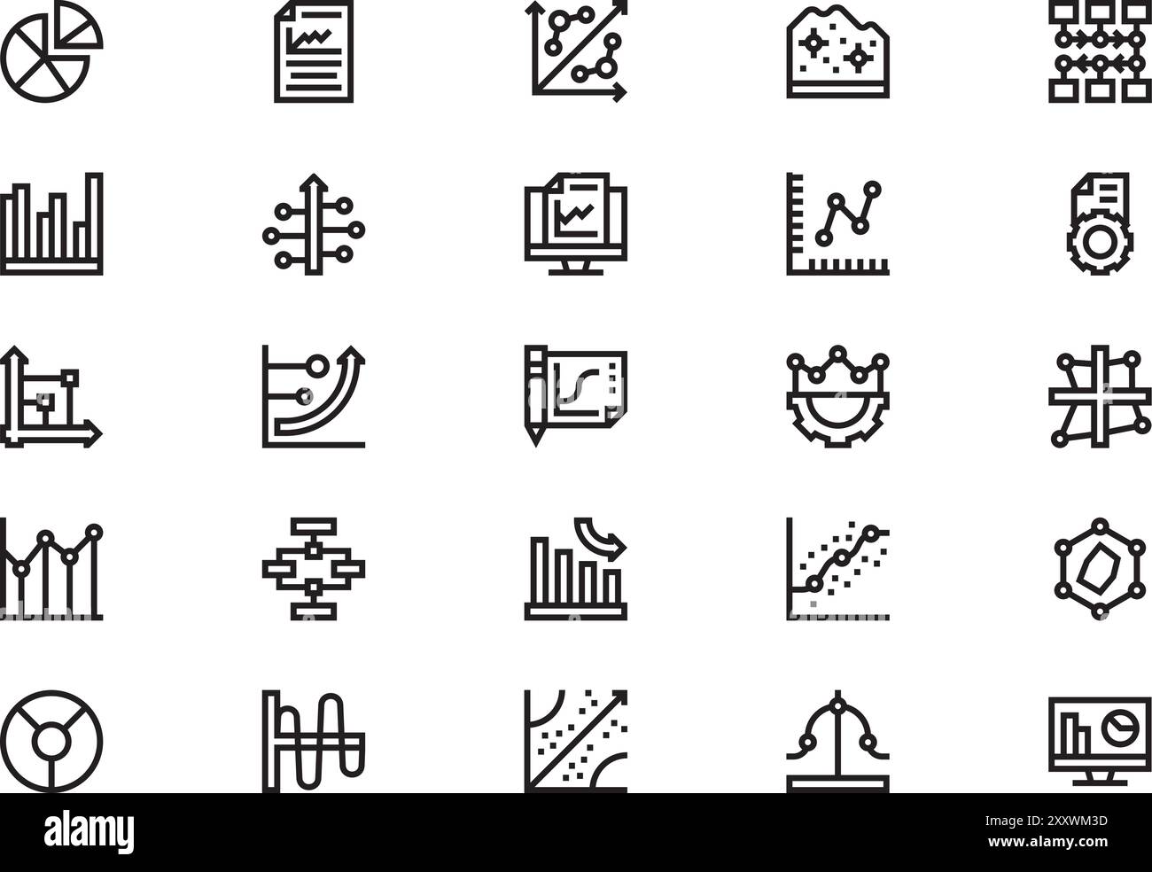 Analytics icons collection is a vector illustration with editable ...