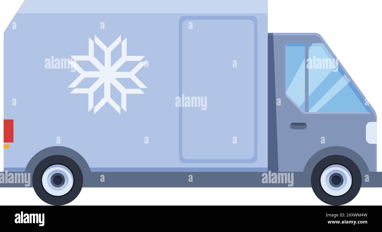 Refrigerated truck transporting frozen products, ensuring safe and ...