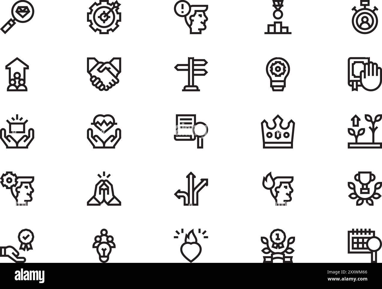 Core values icons collection is a vector illustration with editable ...