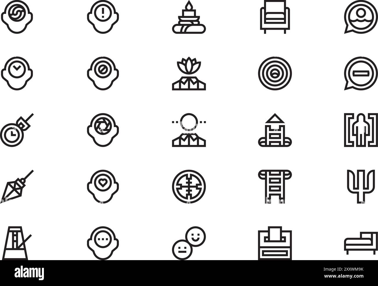 Hypnotherapy icons collection is a vector illustration with editable ...