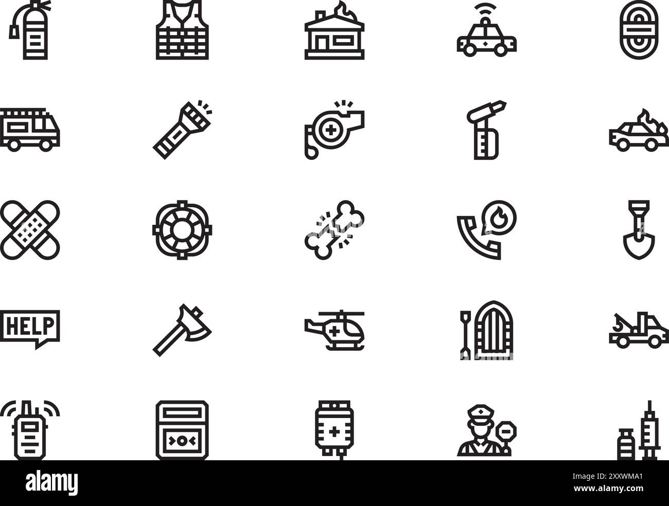 Emergency services icons collection is a vector illustration with ...