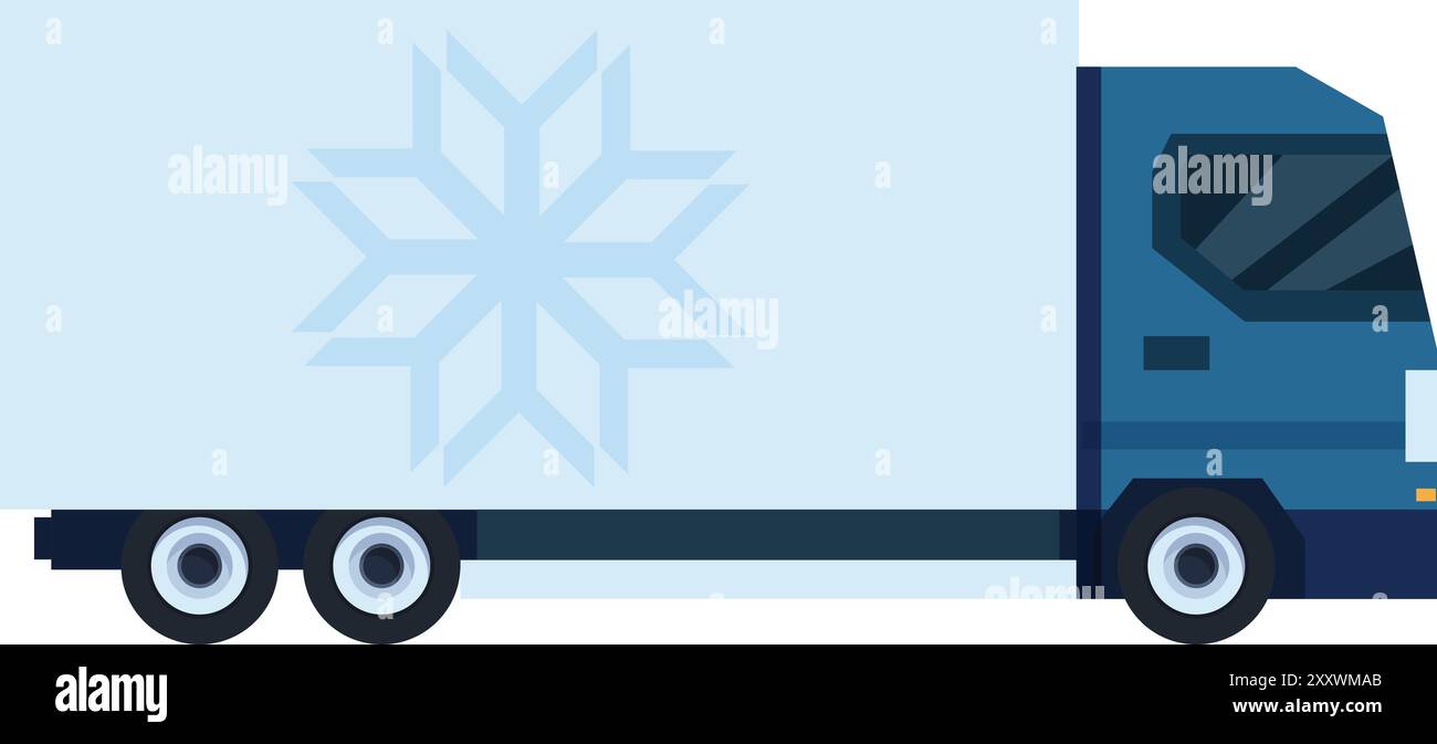 Refrigerated truck transporting frozen products, ensuring freshness and ...