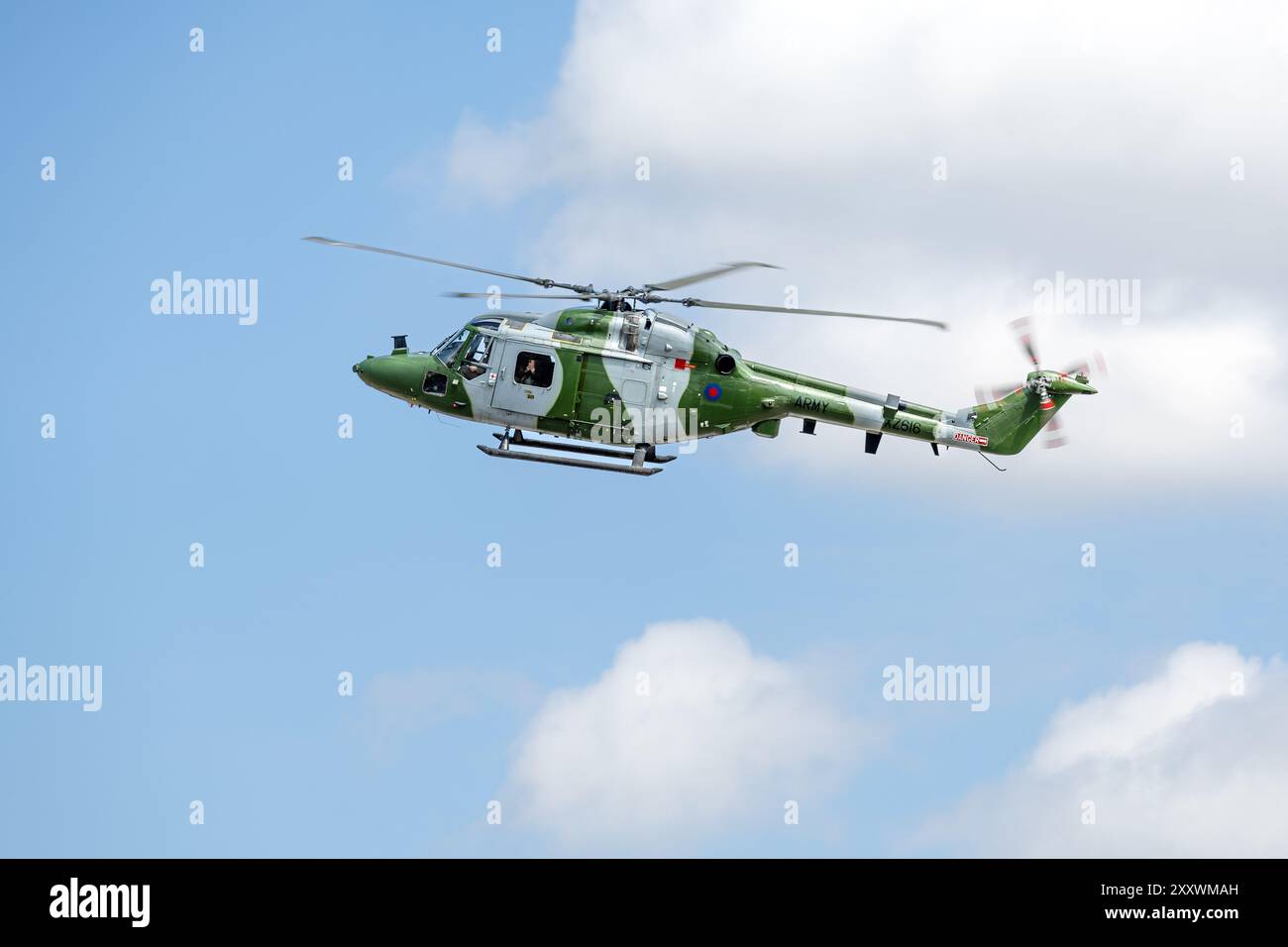 Westland Lynx AH7 XZ616, airborne at the Royal International Air Tattoo ...