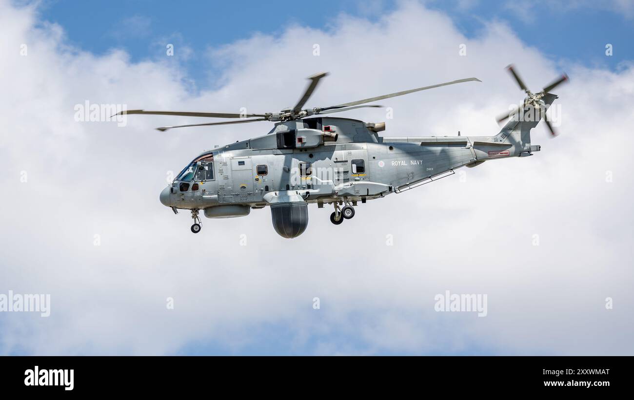 Royal Navy - Leonardo Merlin HM.2, arriving at RAF Fairford to take ...