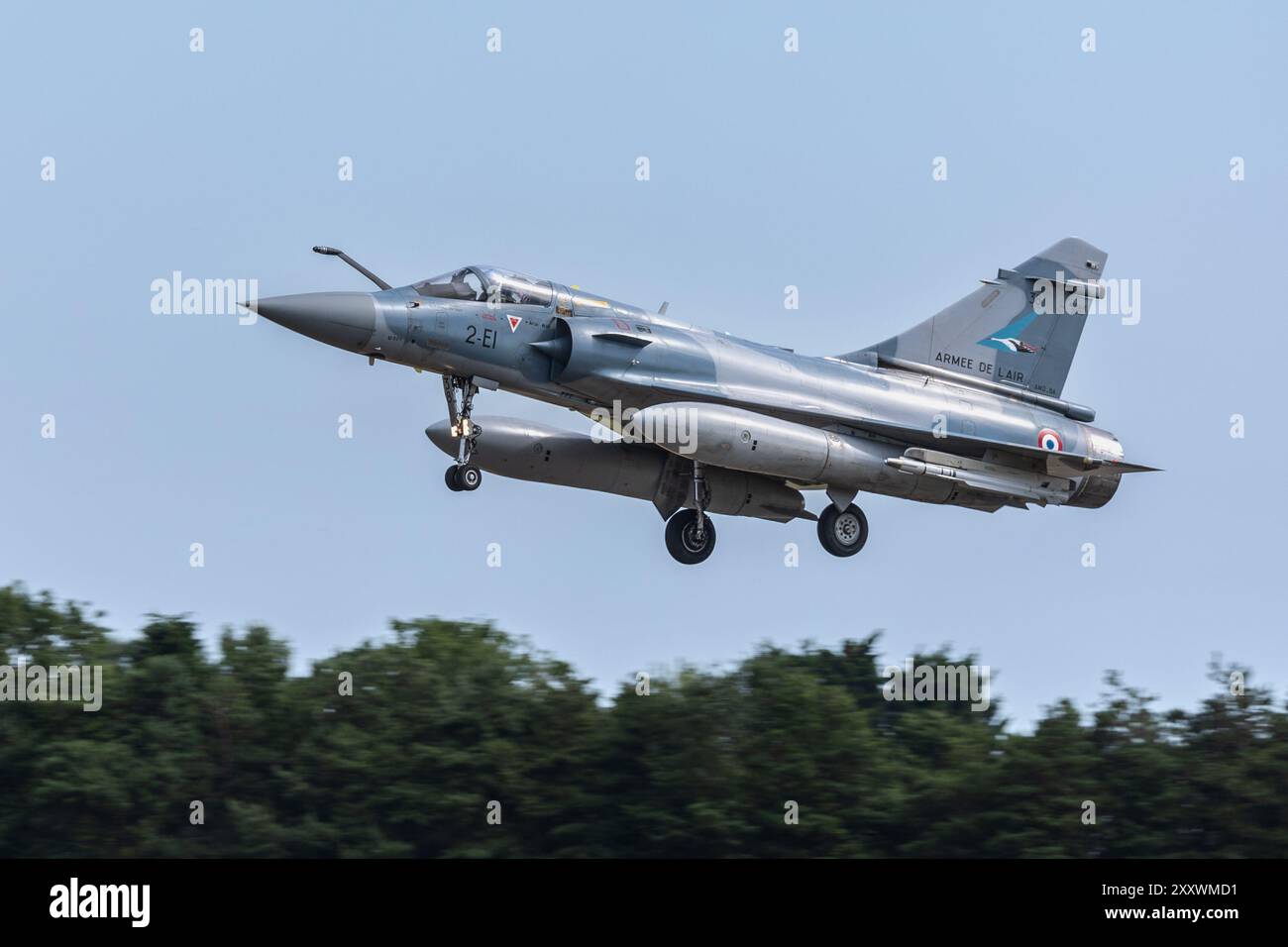 French Air and Space Force - Dassault Mirage 2000-5F, arriving at RAF Fairford to perform at the ...