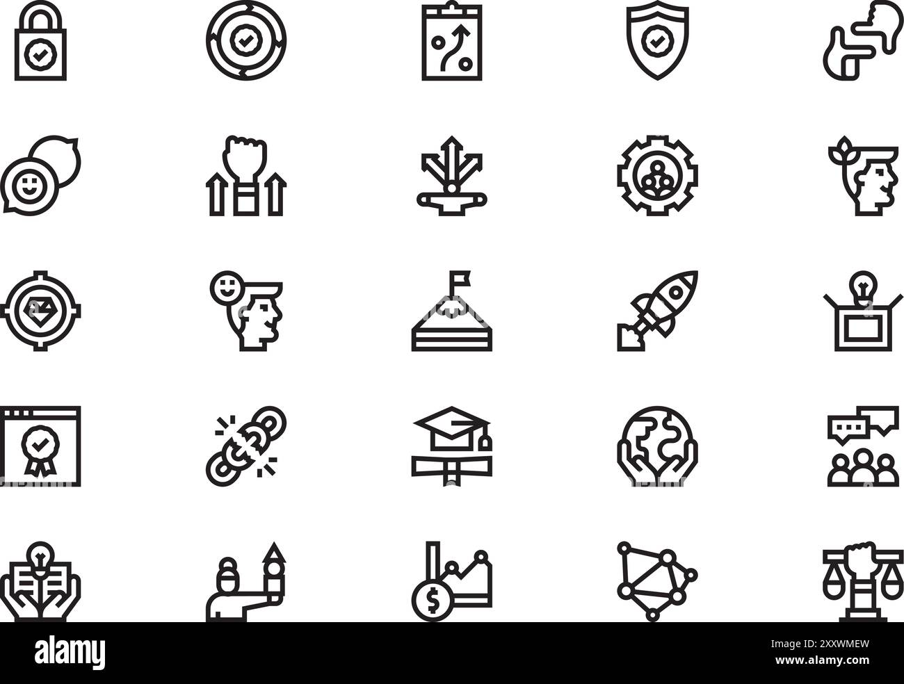 Core values icons collection is a vector illustration with editable stroke Stock Vector Image ...