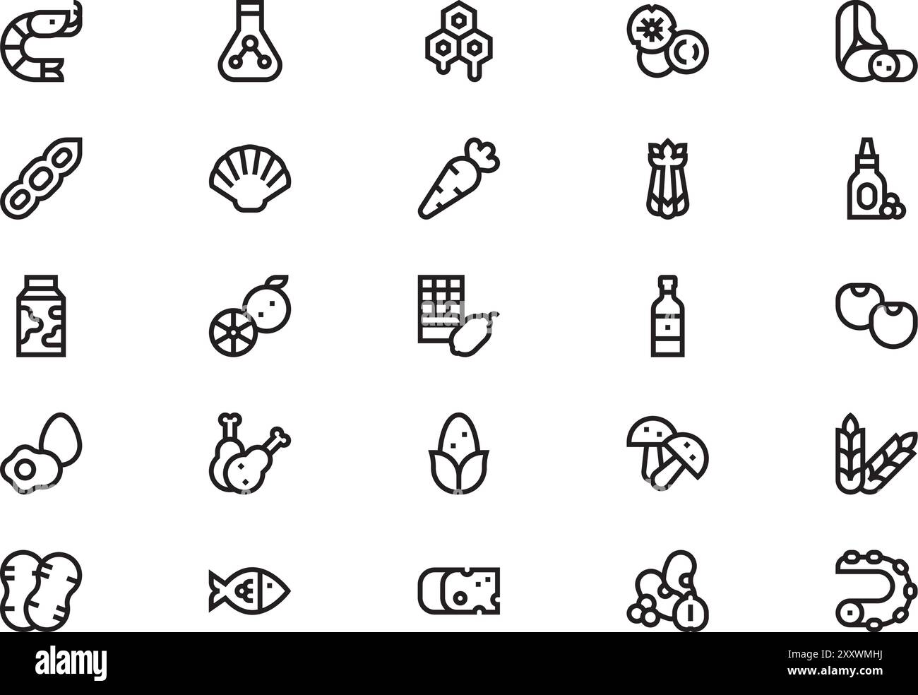 Allergen Icons Collection Is A Vector Illustration With Editable Stroke