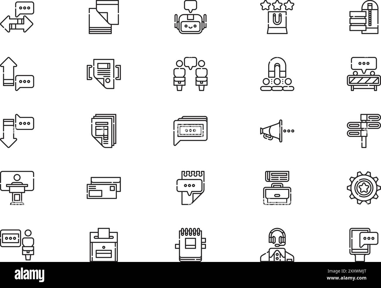 Business communication icons collection is a vector illustration with ...