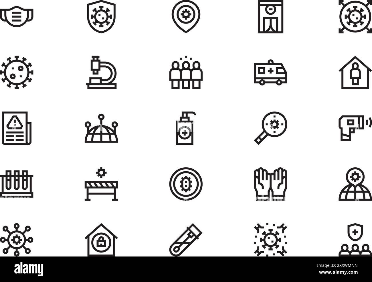Epidemiology icons collection is a vector illustration with editable ...