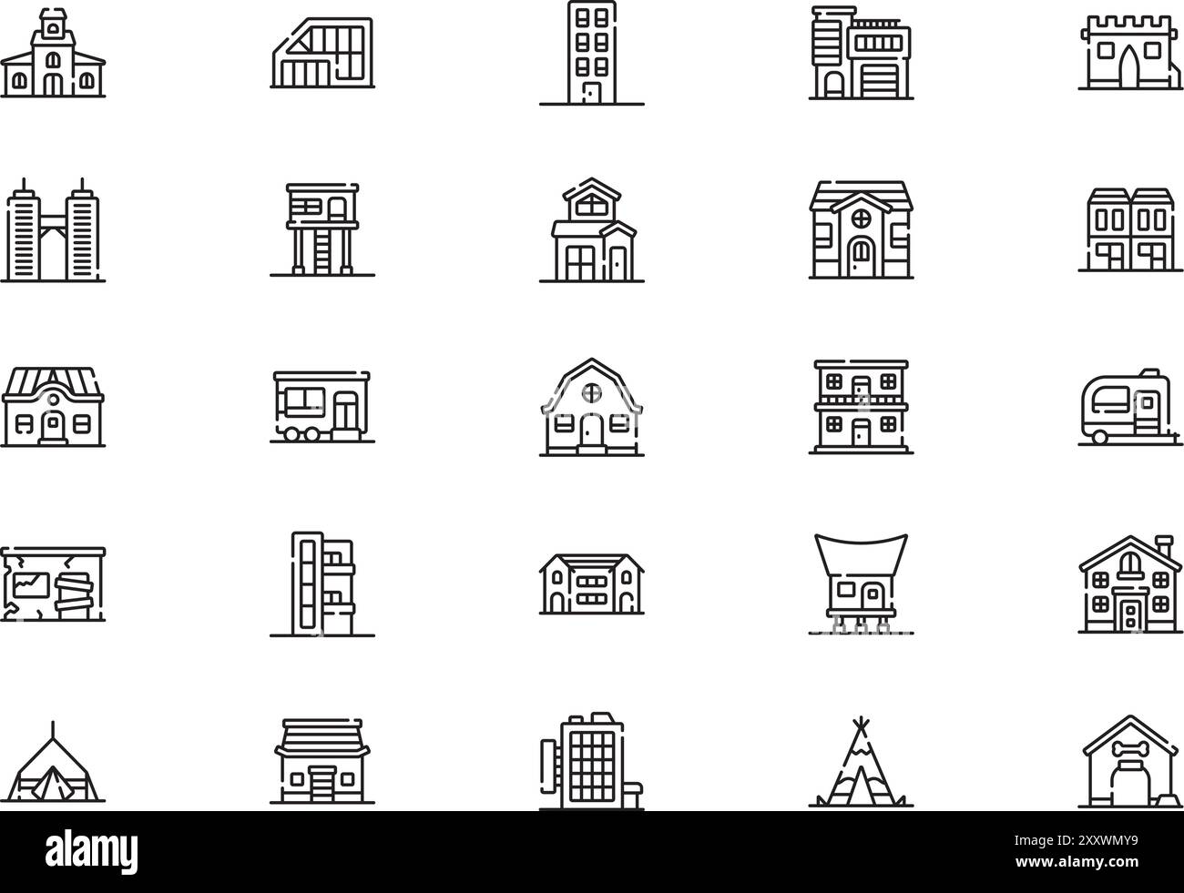 Twin villa Stock Vector Images - Alamy