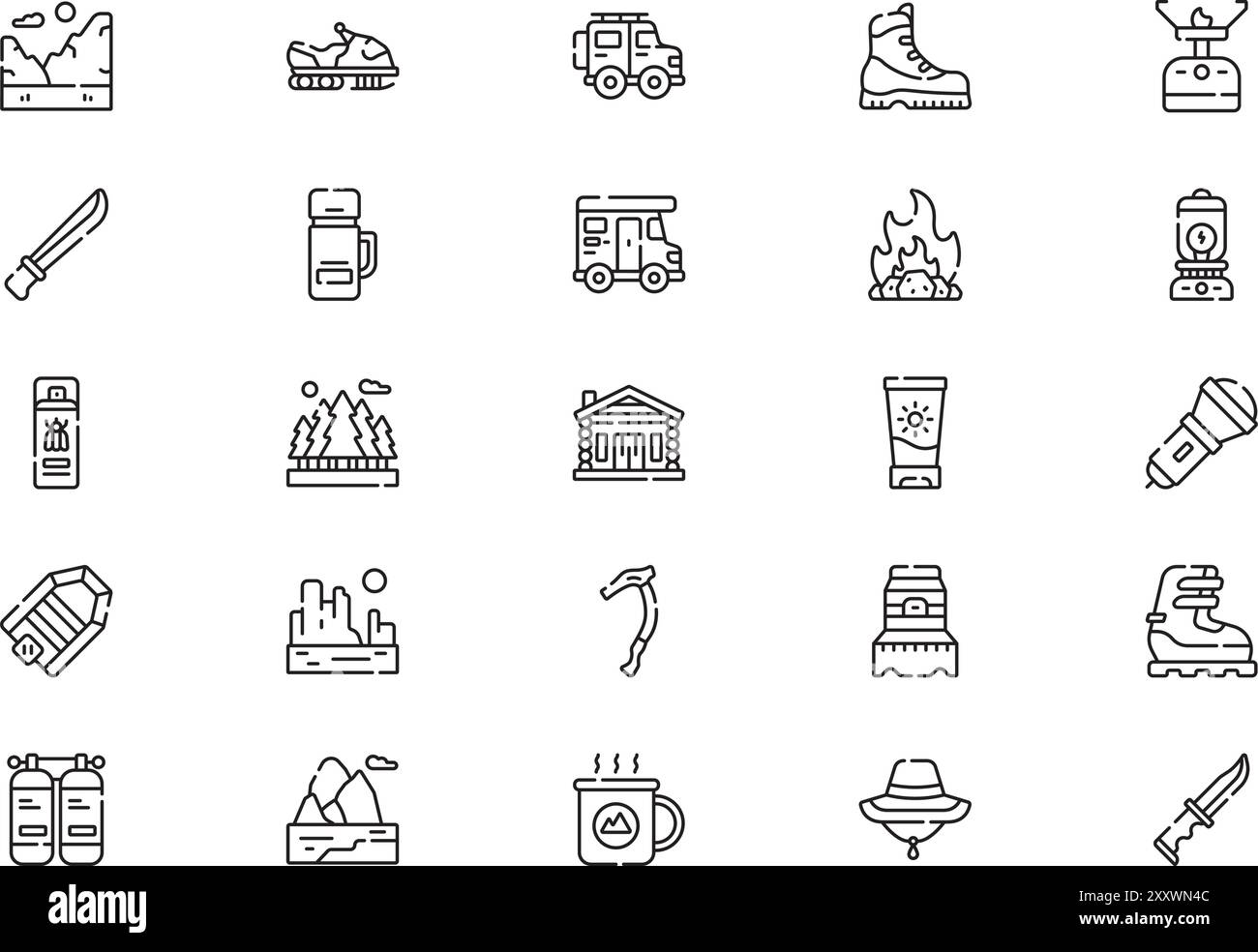 Adventure icons collection is a vector illustration with editable ...