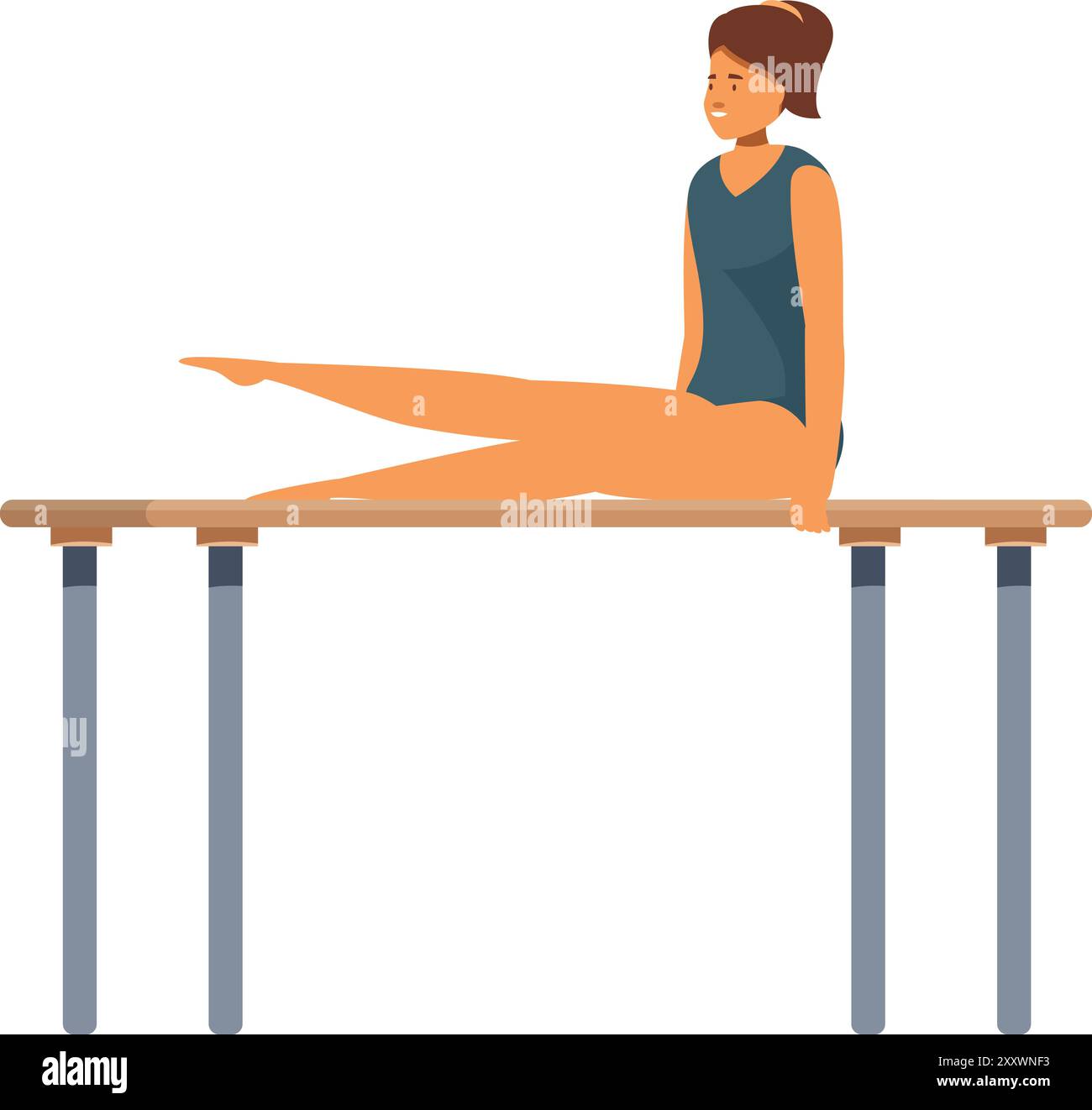 Gymnast balance beam leg Stock Vector Images - Alamy