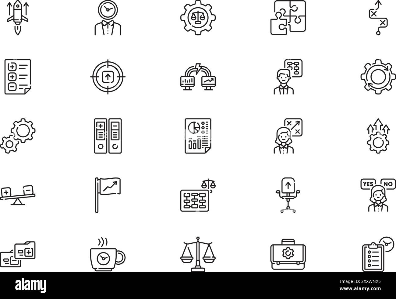 Productivity Icons Collection Is A Vector Illustration With Editable Stroke Stock Vector Image
