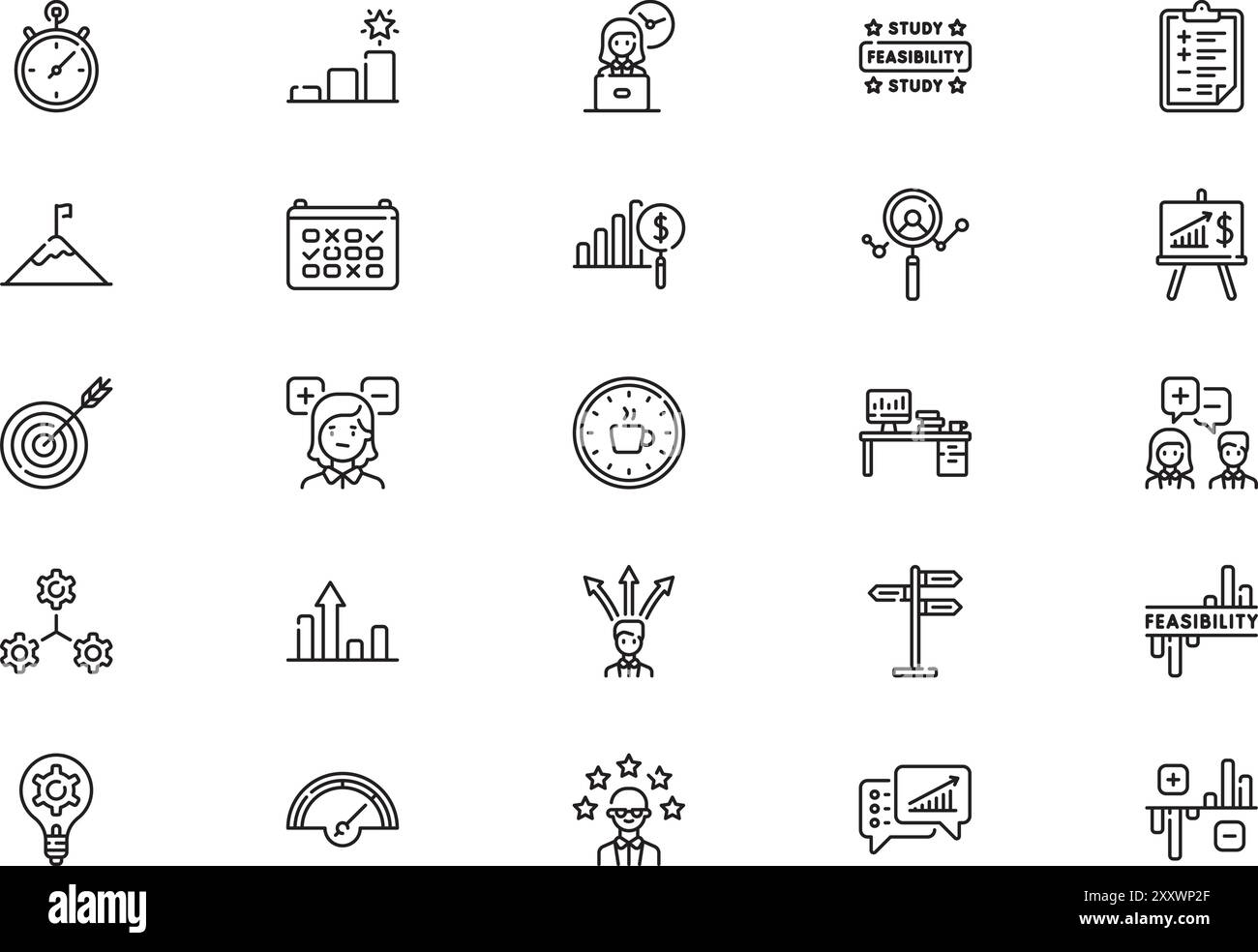 Productivity Icons Collection Is A Vector Illustration With Editable Stroke Stock Vector Image