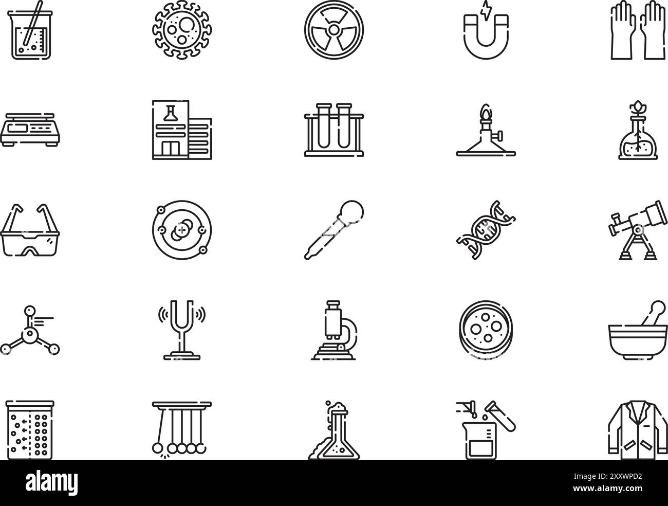 Science Research Icons Collection Is A Vector Illustration With