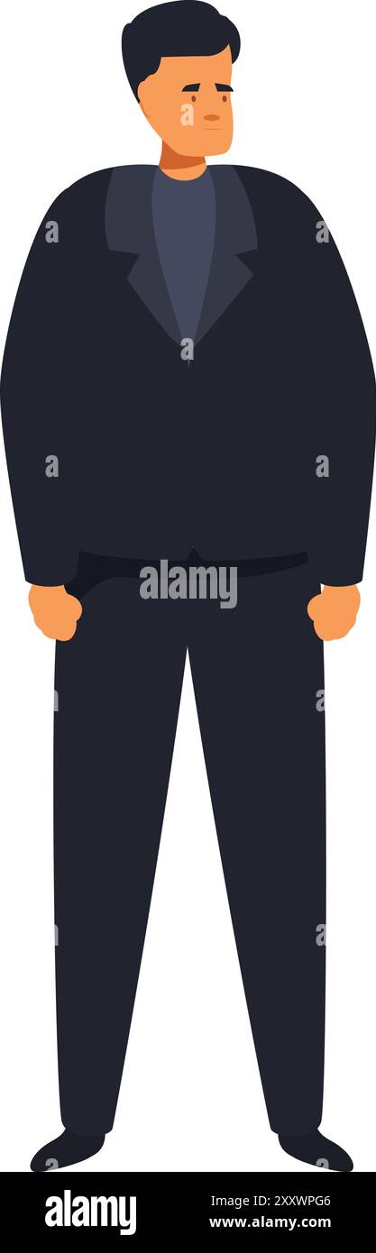 Security guard standing guard watching protecting building entrance ...