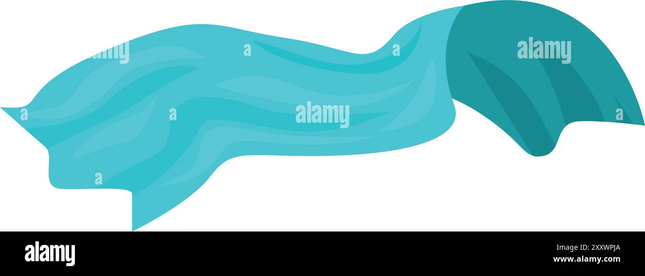 Light blue waving ribbon flag is fluttering in the wind Stock Vector ...