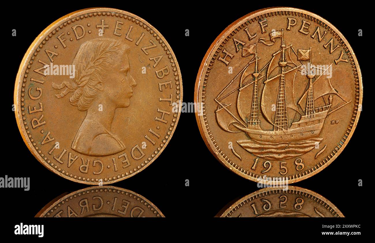Elizabeth ii coin 1958 hi-res stock photography and images - Alamy