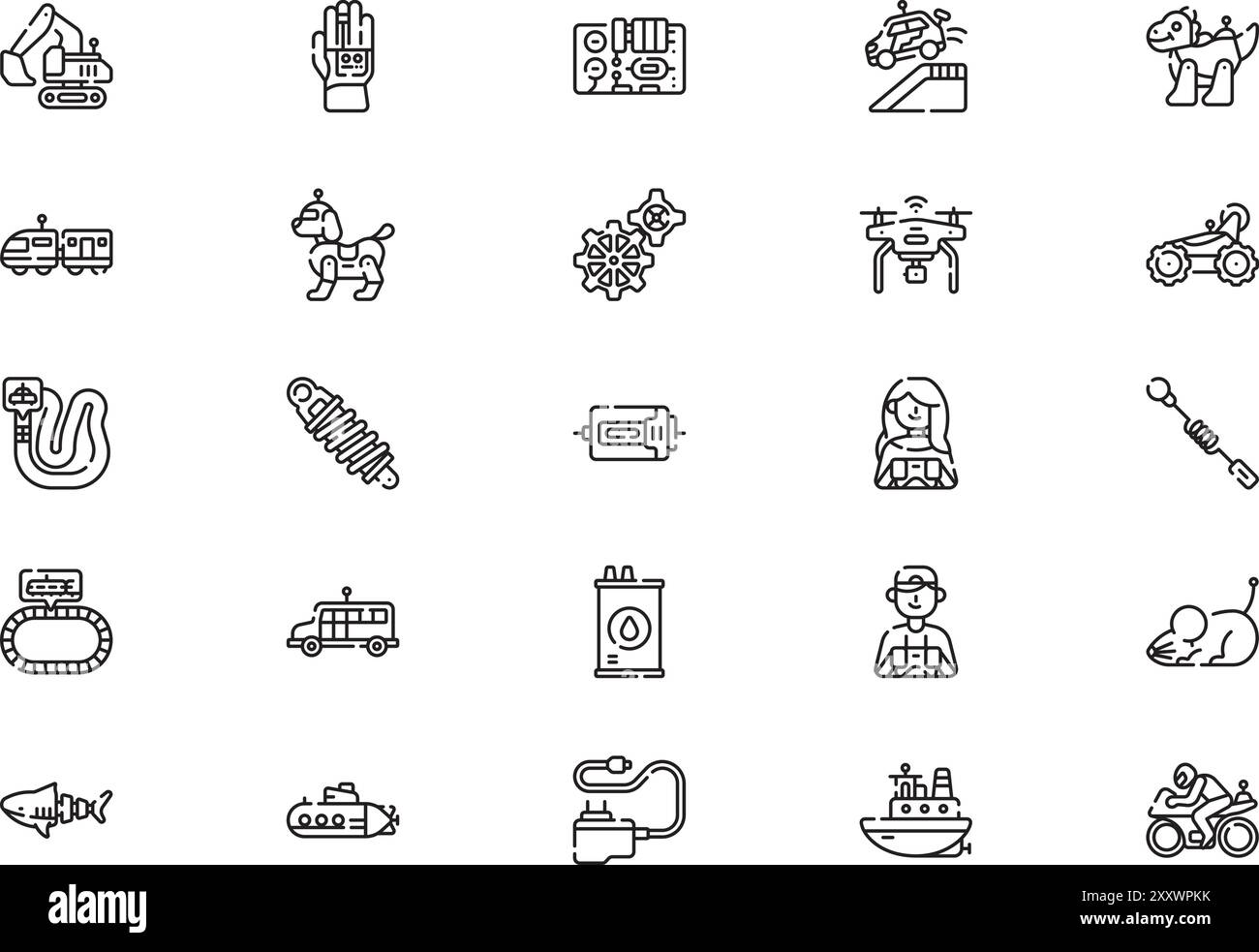 Rc toys icons collection is a vector illustration with editable stroke ...