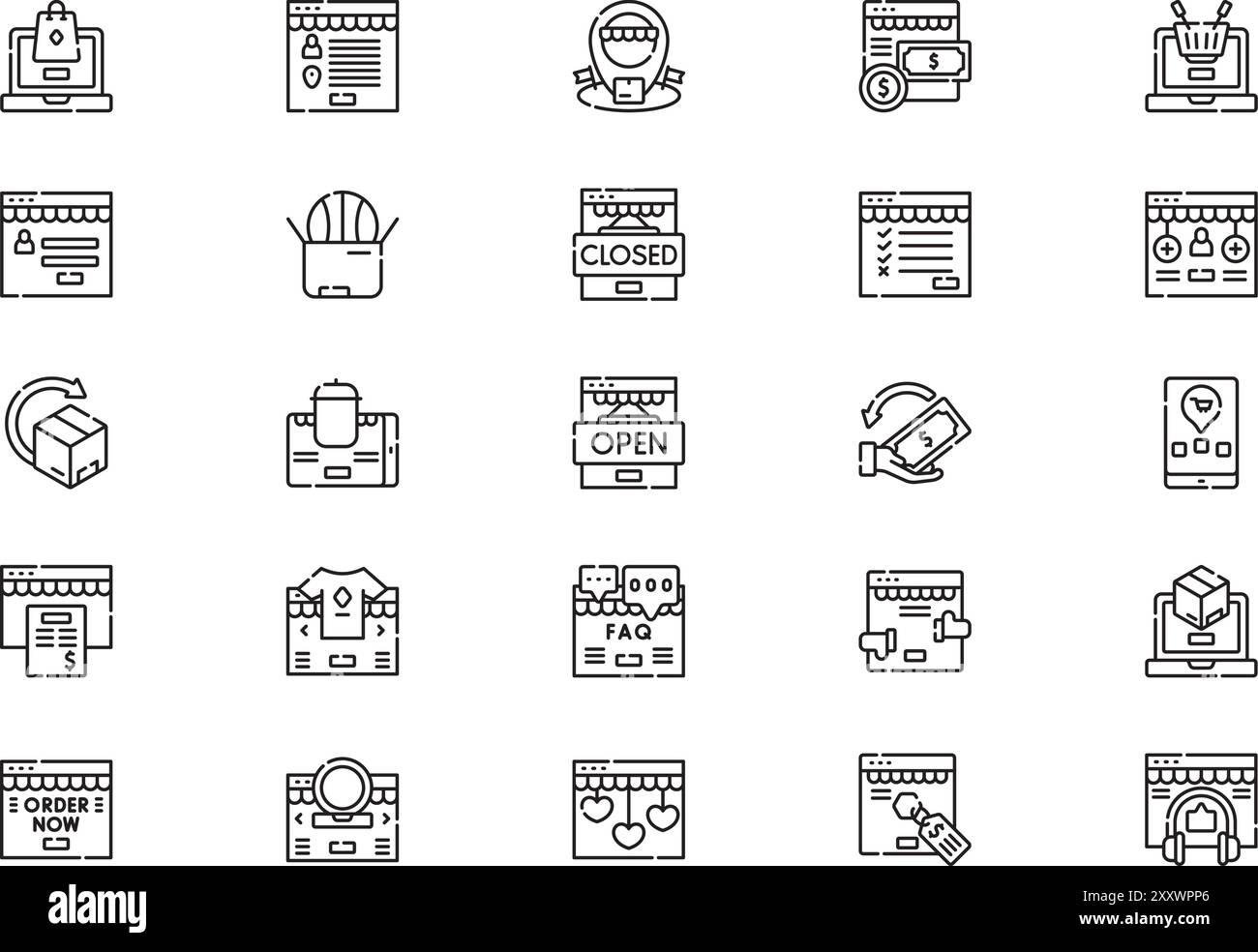 Web store icons collection is a vector illustration with editable ...