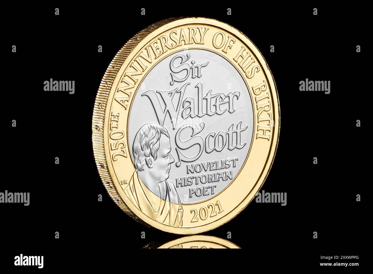 2021 £2 coin commemorating the 250th anniversary of the birth of Sir ...