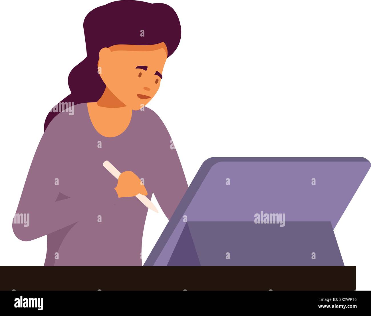 Young designer using stylus Stock Vector Images - Alamy
