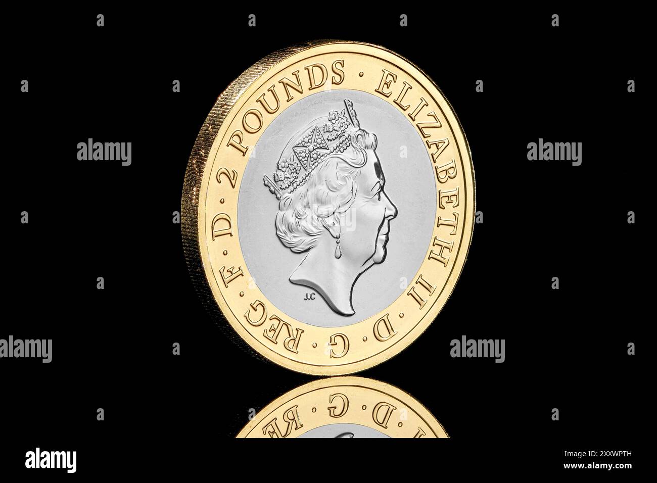 UK £2 coin issued in 2019 to commemorate the 260th anniversary of the ...