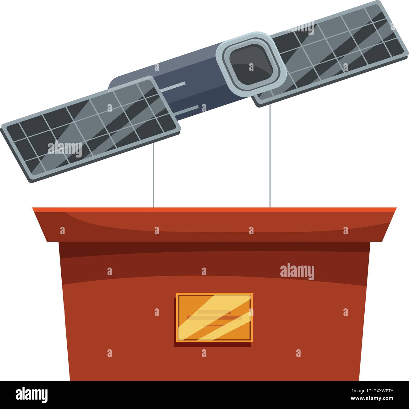 Space museum exhibit showcasing a detailed model of a satellite ...