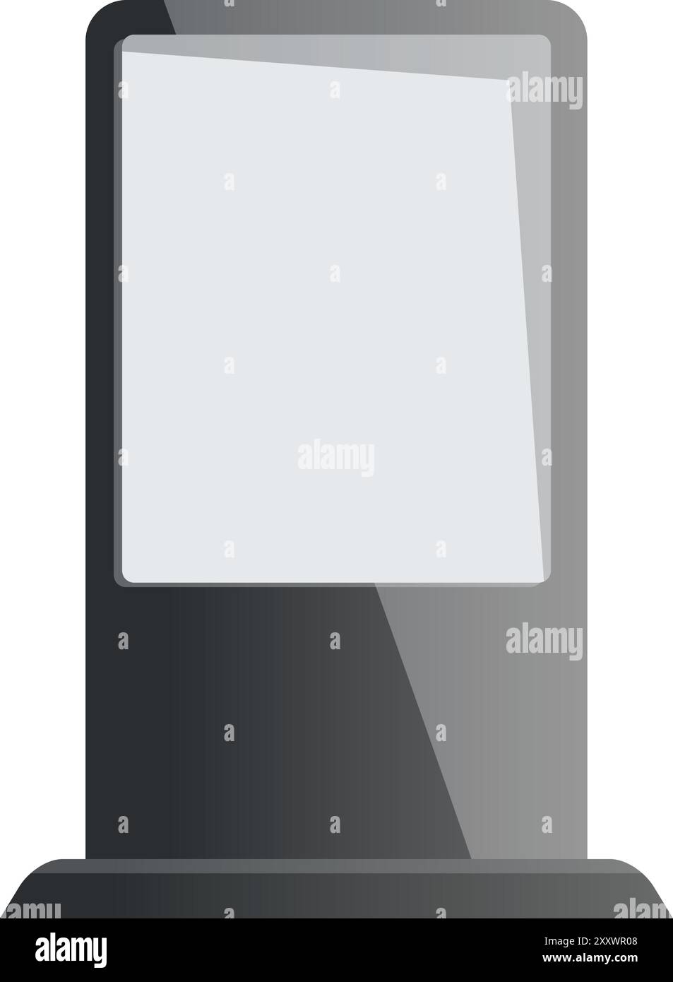 Blank digital signage kiosk showing empty white screen displaying Stock ... Blank digital signage kiosk showing empty white screen displaying Stock ...