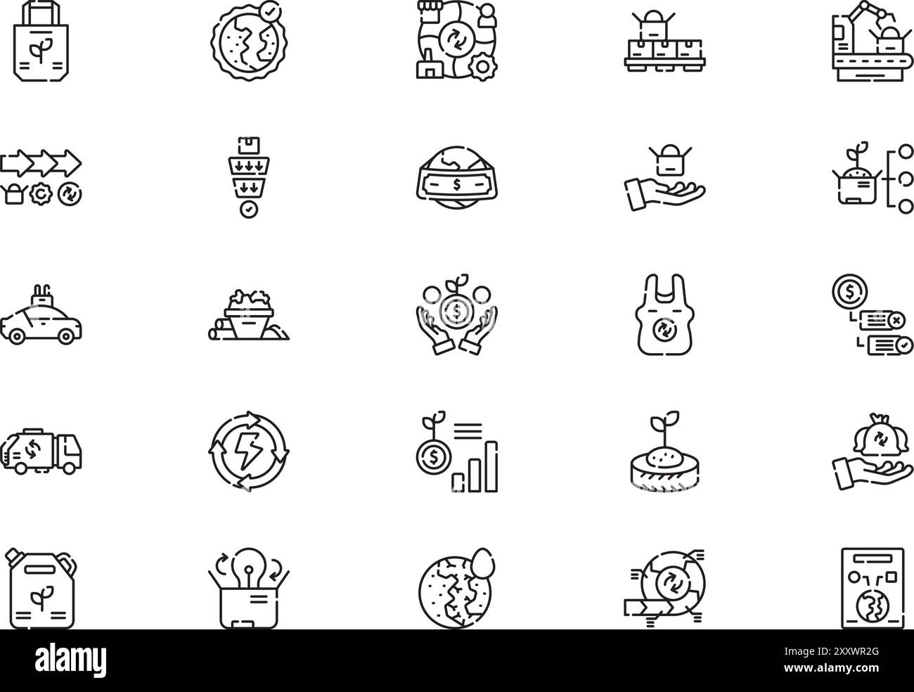 Circular economy icons collection is a vector illustration with ...