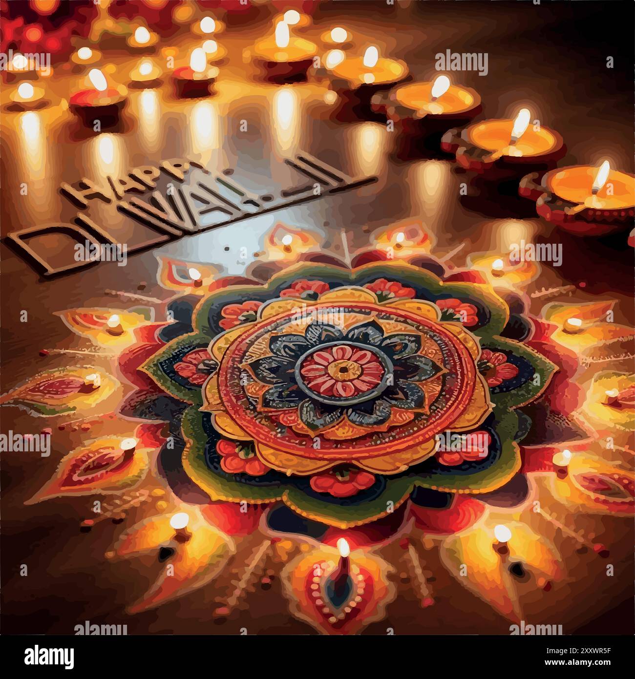 Wishing You a Diwali Full of Happiness and Light Stock Vector Image ...