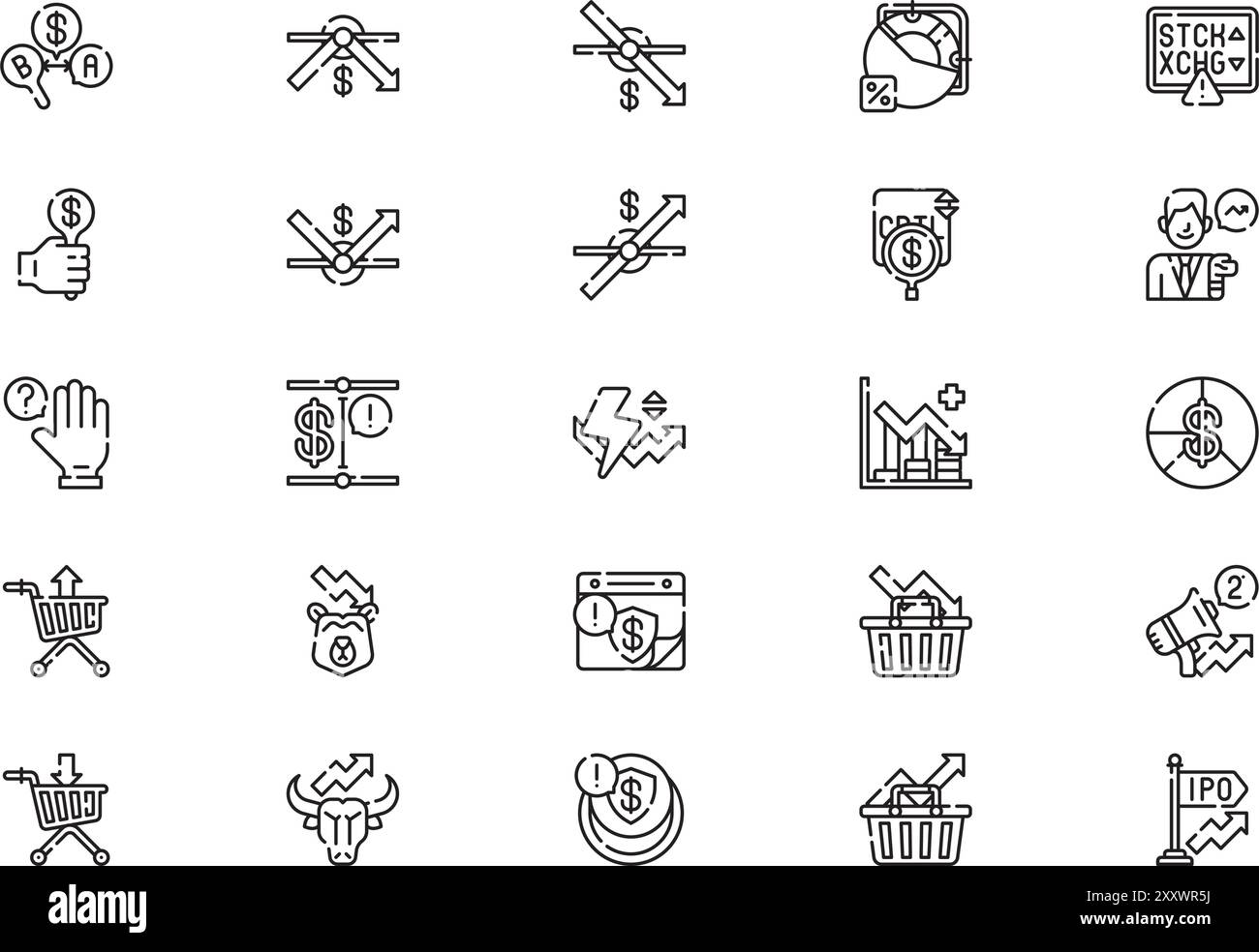 Stock market icons collection is a vector illustration with editable stroke Stock Vector Image ...